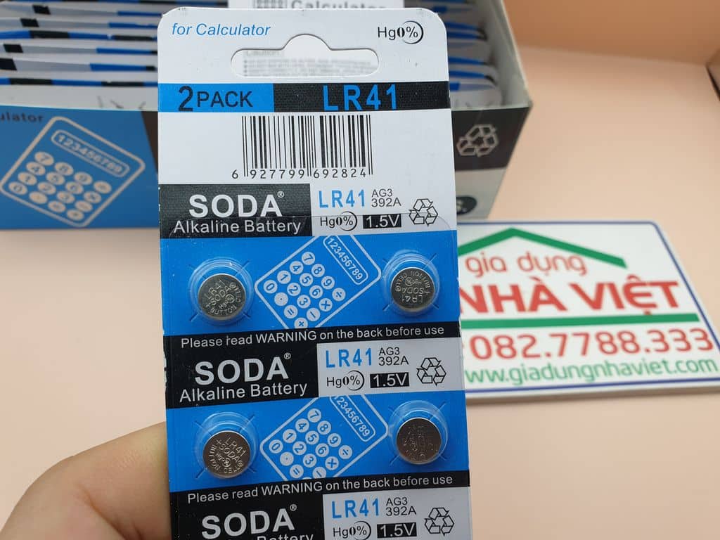 Vỉ 10 Pin cúc áo Alkaline AG3 - SR41 - LR41 - LR736 - Gia Dụng Nhà Việt