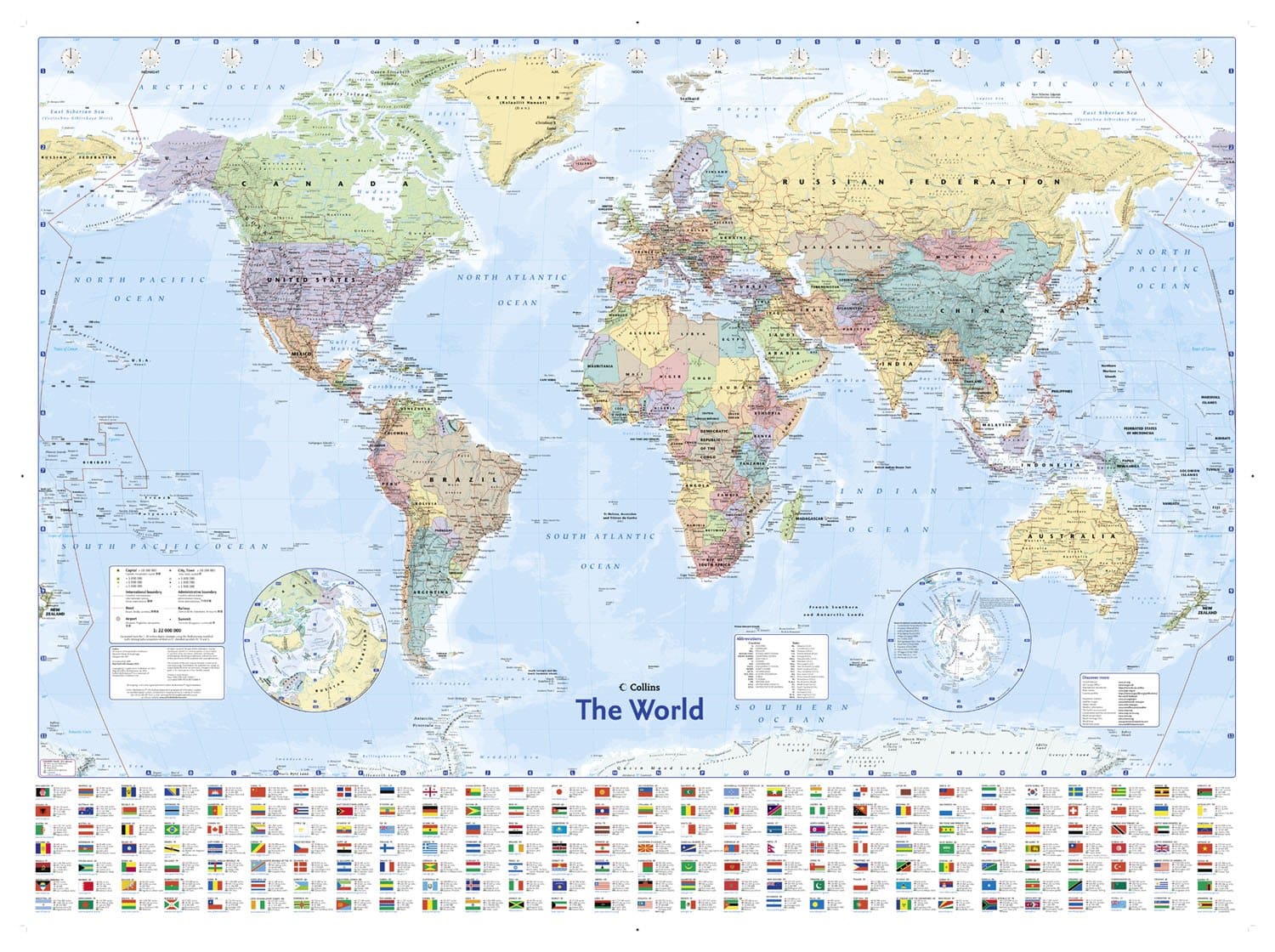 Bản đồ thế giới Collins – Collins World Wall Laminated Map - Gia Dụng ...