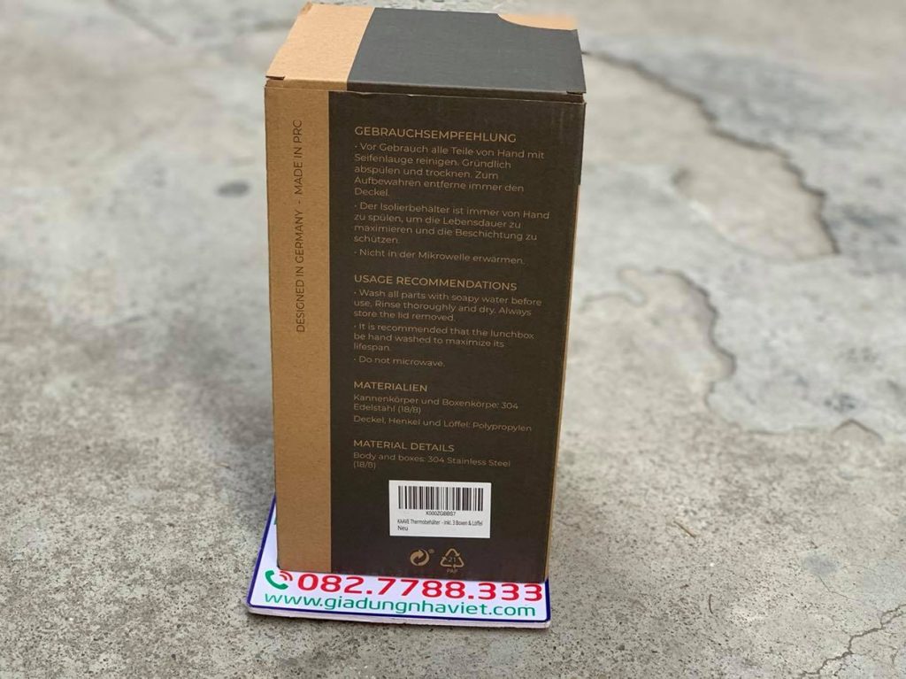 Bộ hộp cơm giữ nhiệt Vacuum Lunchbox Kaave (1800ml) - hàng nội địa Đức ...