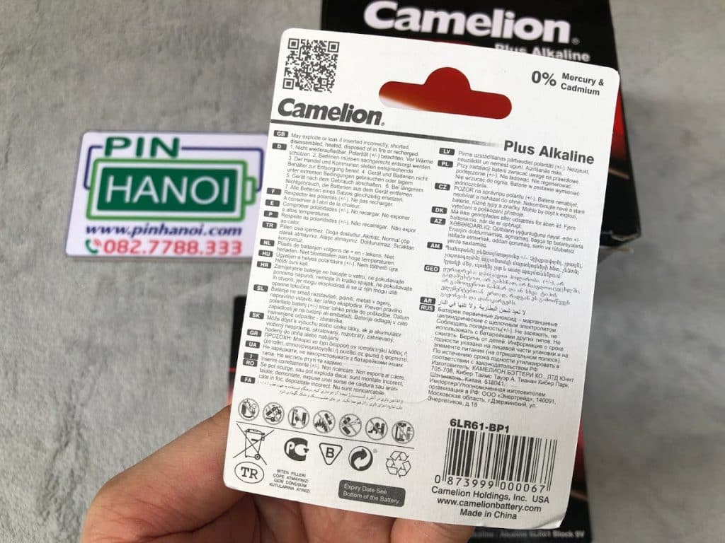 Pin vuông 9V Camelion Plus Alkaline 6LR61-BP1 - Gia Dụng Nhà Việt