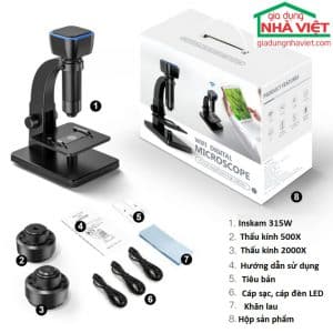 Kính hiển vi điện tử WiFi phóng đại 2000 lần độ nét cao Inskam 315W ...