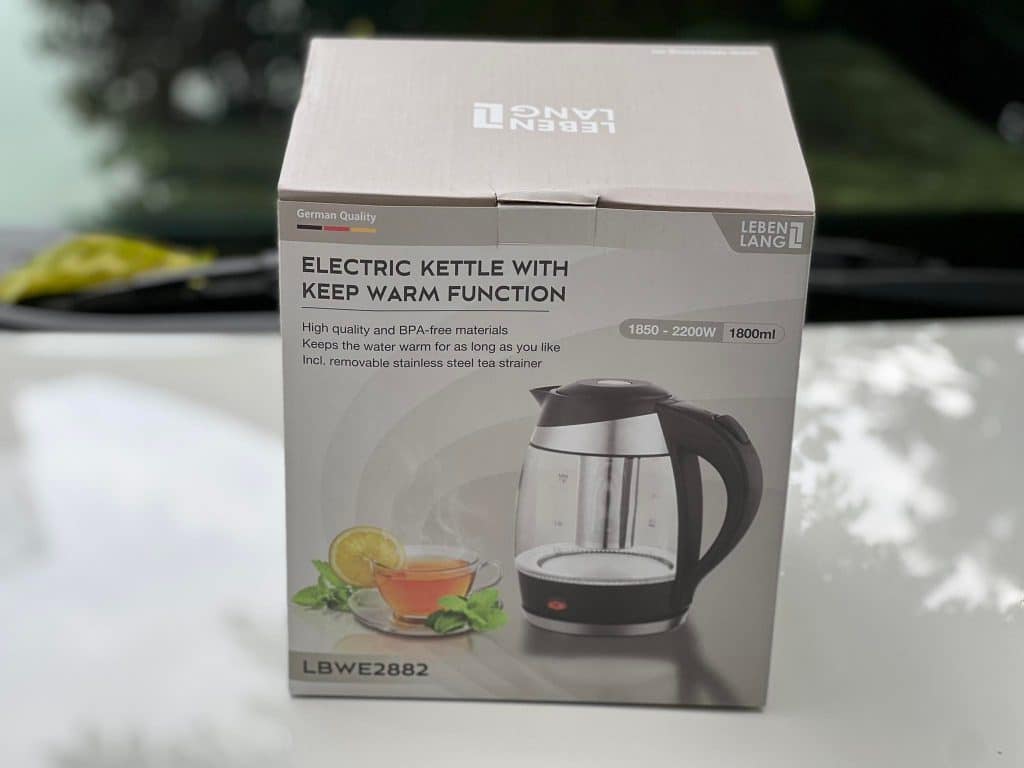 Ấm siêu tốc thủy tinh kèm lọc trà có nút giữ nhiệt 1.8L Lebenlang ...