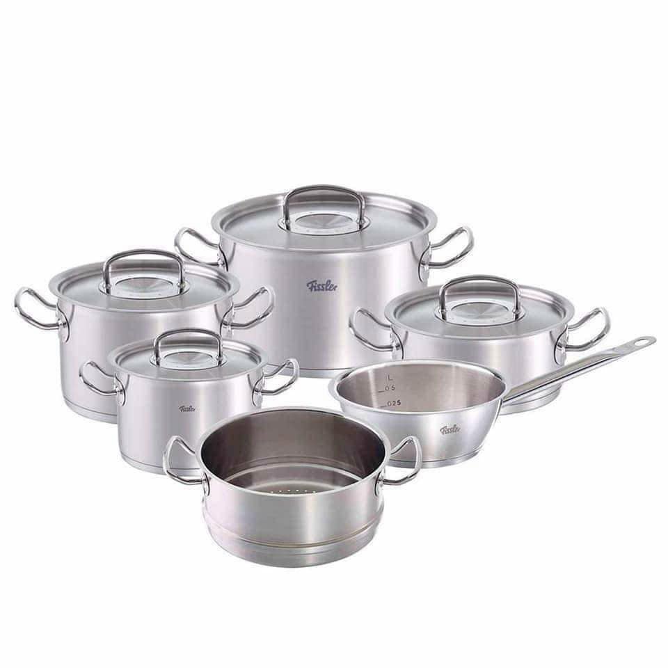 Bộ nồi 6 món (có xửng hấp) Fissler Original Professional Collection 084 ...