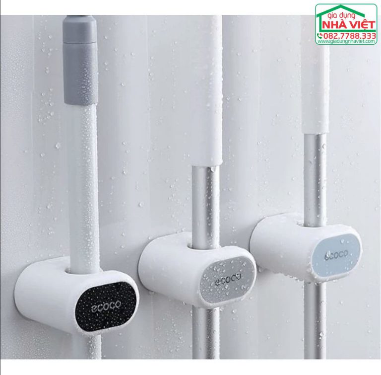 Móc treo cây lau nhà, treo vòi hoa sen dán tường Ecoco E2001 - Gia Dụng Nhà Việt