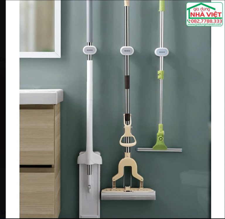 Móc treo cây lau nhà, treo vòi hoa sen dán tường Ecoco E2001 - Gia Dụng Nhà Việt