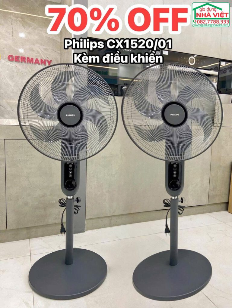 Quạt cây 6 cánh có điều khiển từ xa Philips CX1520/01 - Gia Dụng Nhà Việt